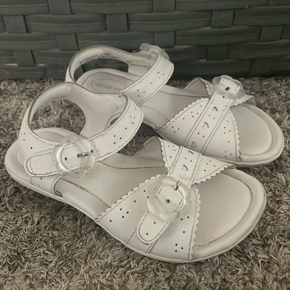Stride Rite | Shoes | Stride Rite White Leather Toddler Girl Sandals ...